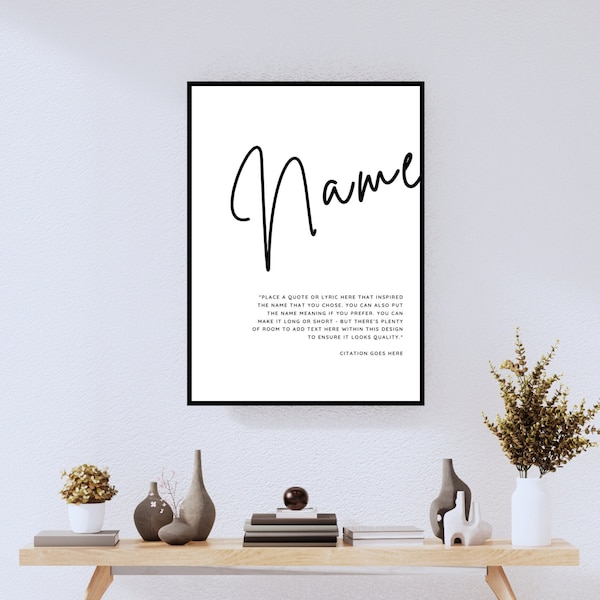 Name Meaning Template - Etsy