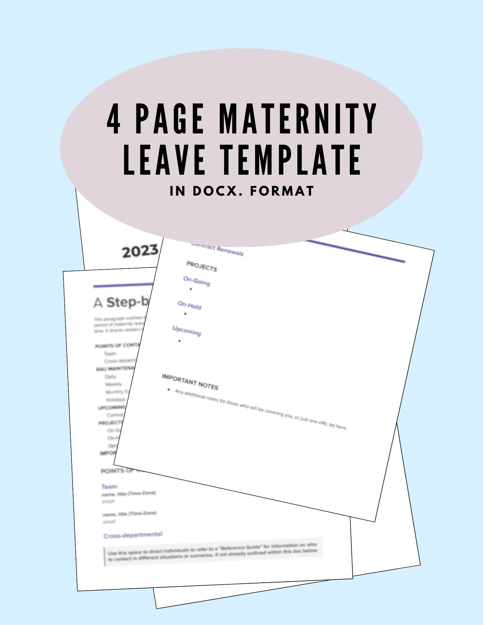 Maternity Leave Work Coverage Planner Template Docx. Download ...