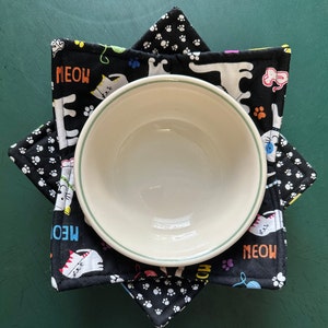Meow Cats Microwave Safe Bowl Cozy, Hot and Cold Bowl Holder ...