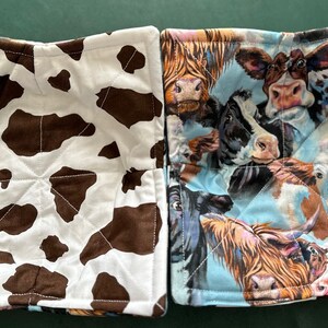 Cow Portraits Microwave Safe Bowl Cozy, Reversible, Hot and Cold Bowl ...