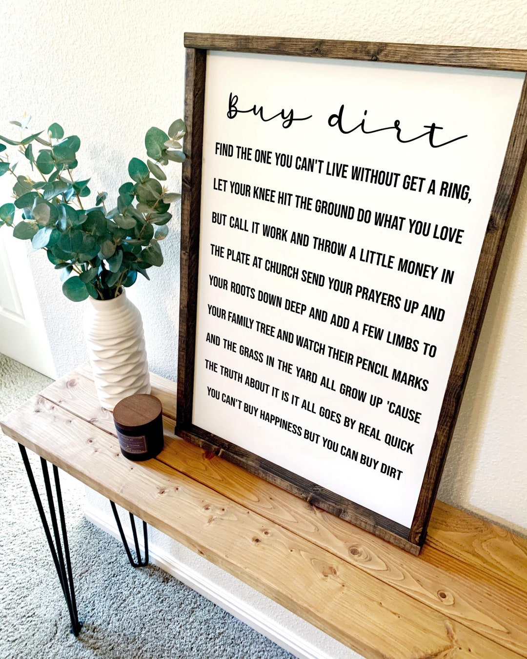 Buy Dirt Framed Wood Sign - Etsy