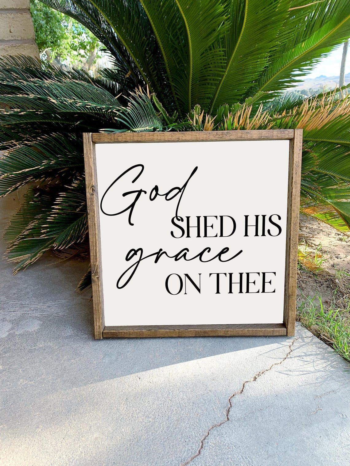 God Shed His Grace on Thee | Framed Wood Sign | Patriotic Wall Art ...