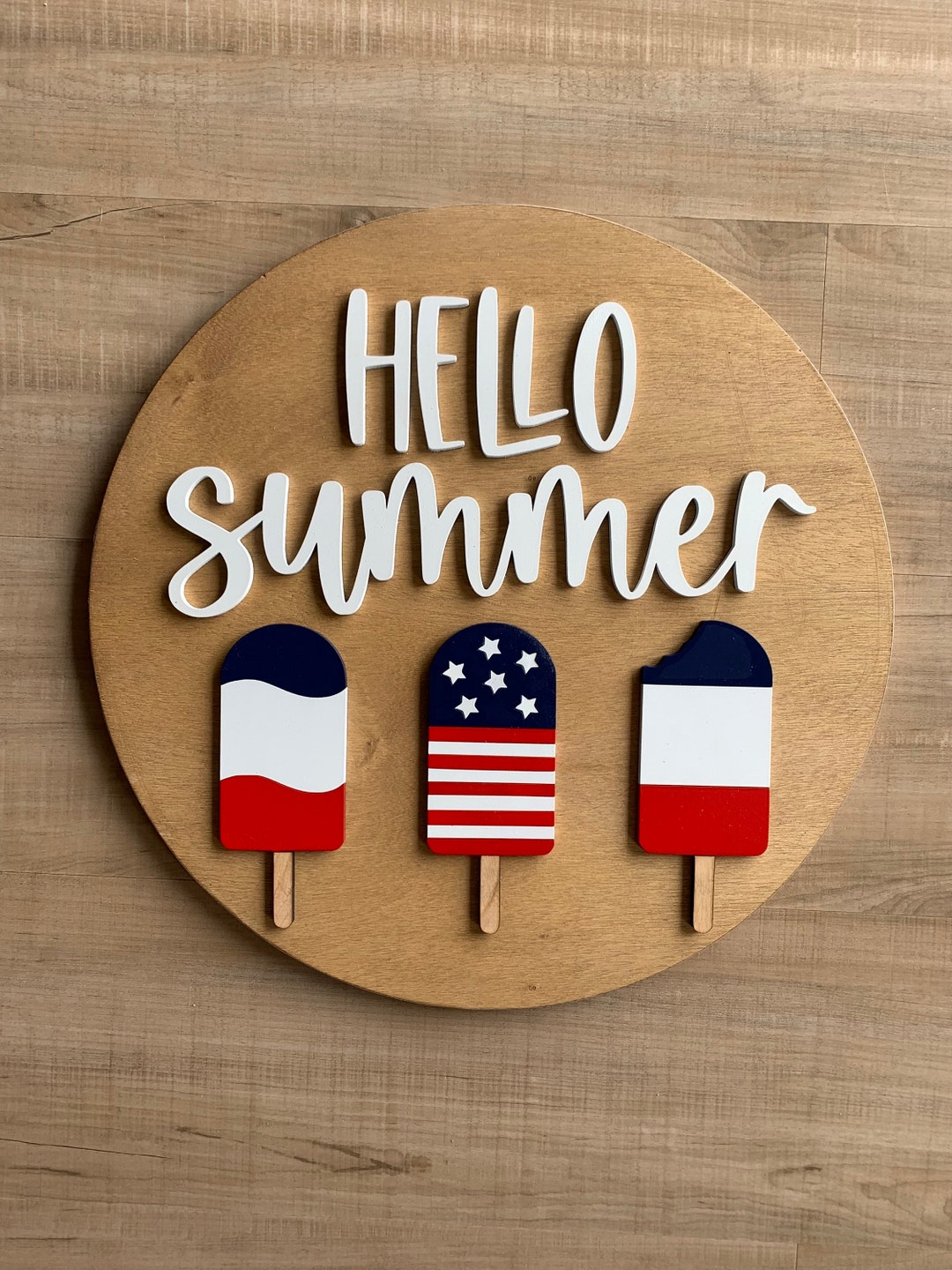 Hello Summer | Round Wood Sign - Etsy