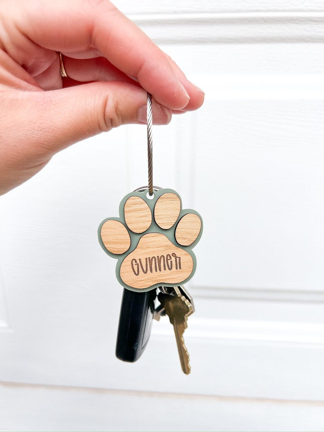 Custom Paw Print Name Keychain | Dog Paw Keychain | Personalized Cat ...