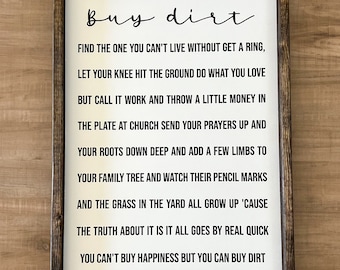 Buy Dirt Framed Sign Song Lyric Sign Country Song Farmhouse Decor Wall ...