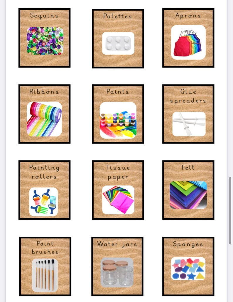 Natural Sand Classroom Labels - Mark Making, Writing, Phonics, Creative ...