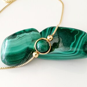 Malachite & Gold Stacker Bracelet | Adjustable Crystal Gold Chain ...