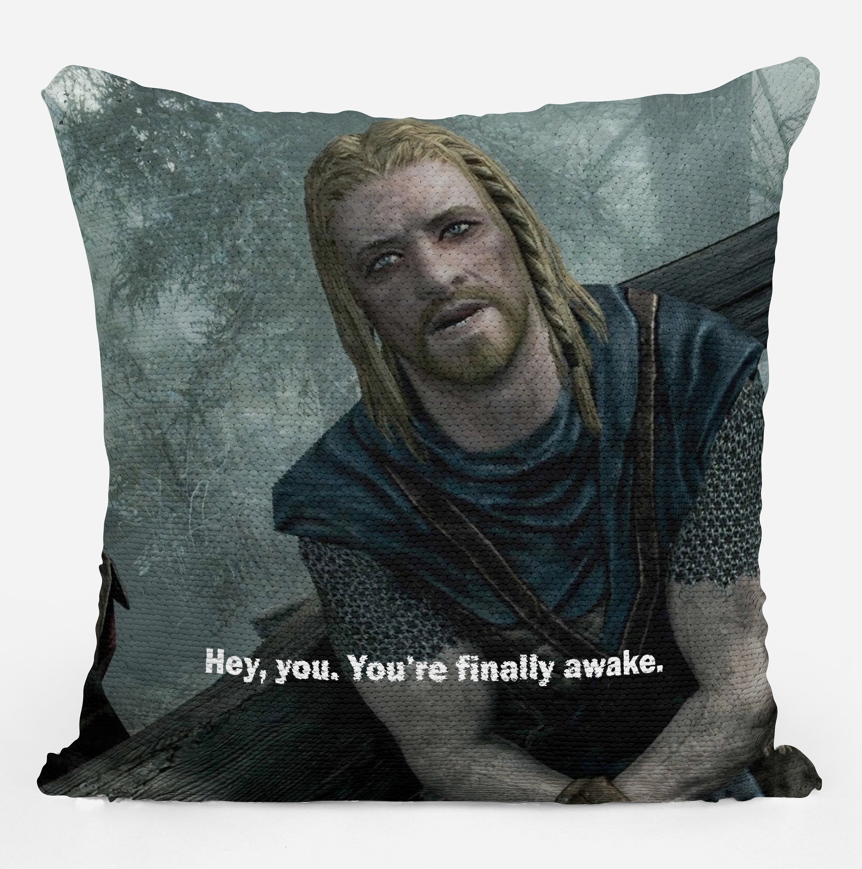 Skyrim Hey You You're Finally Awake Meme Sequin Pillow | Etsy Australia