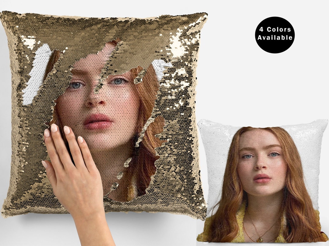 Sadie Sink Sequin Pillow Cover, Celebrity Sequin Pillow Case, Sadie ...