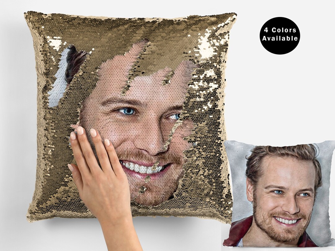Sam Heughan Sequin Pillow Case, Cool Celebrity Pillow Case, Sam Heughan ...