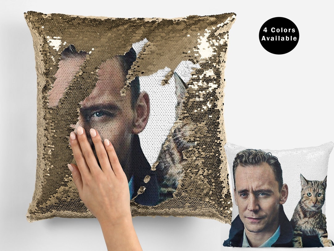 Tom Hiddleston and Cat Sequin Pillowcase, Celebrity Sequin Pillowcase ...