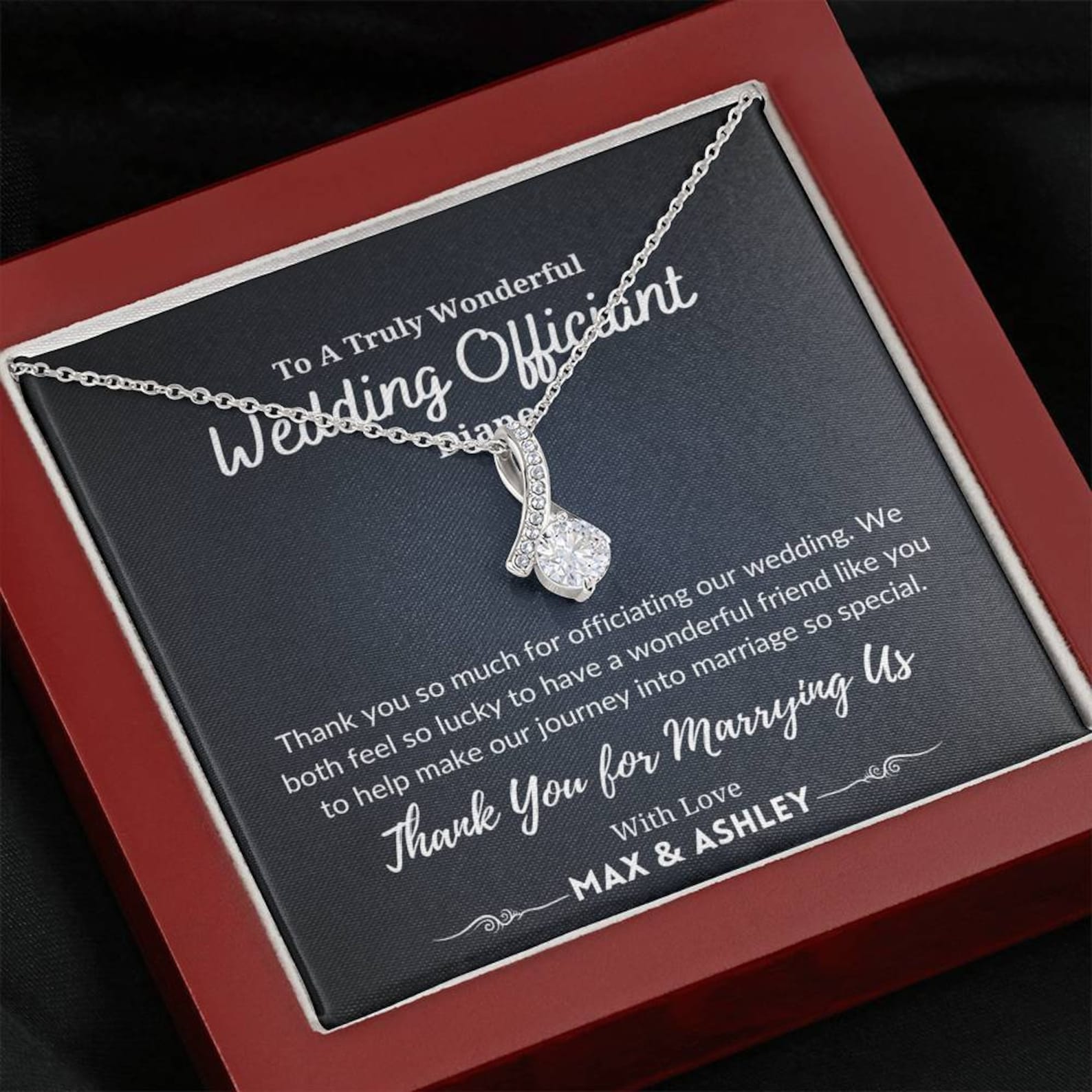 Personalized Wedding Officiant Gift Necklace Gift for Wedding | Etsy