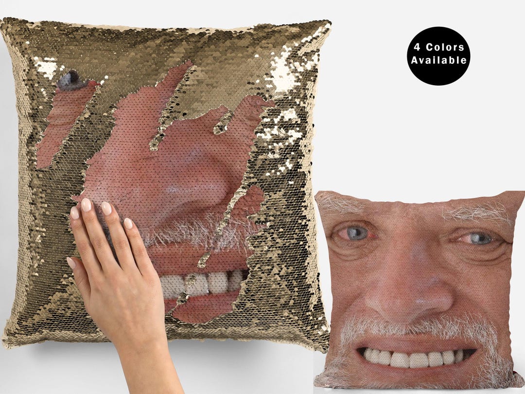 Harold Hide the Pain Meme Sequin Pillow Cover, Celebrity Sequin ...