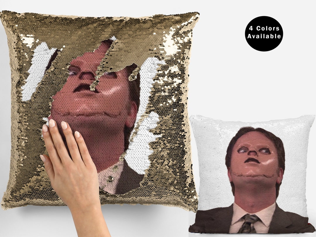 Dwight Schrute - the Mask Funny Sequin Pillow Cover, Funny Dwight ...