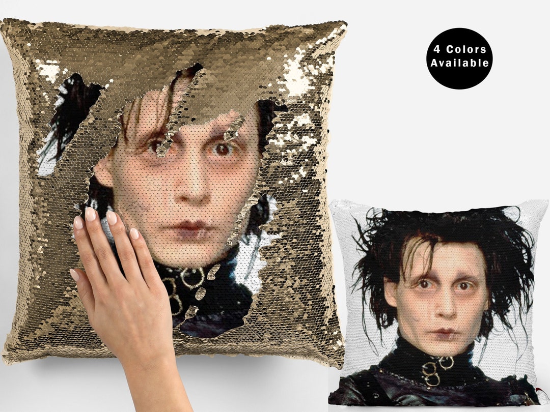 Johnny Edward Sequin Pillow Cover, Celebrity Sequin Pillow Case, Johnny ...