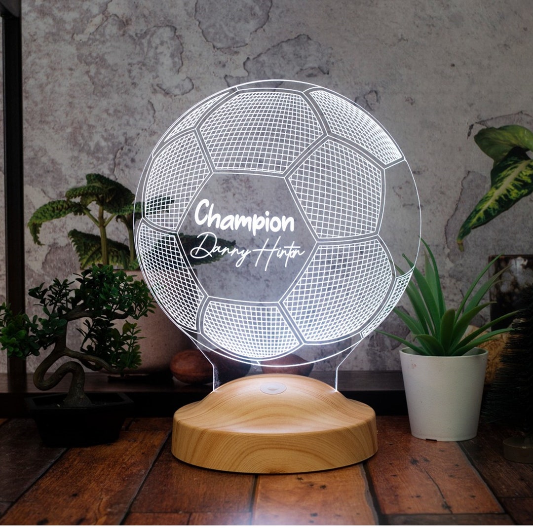 Personalized Soccer Night Light - Custom Name Acrylic Night Light ...