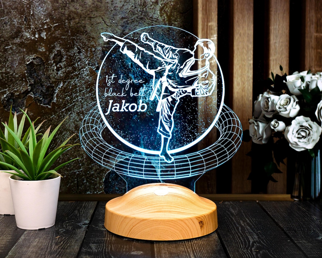 Karate Personalized Night Light - Custom Taekwondo Night Lamp - Martial ...