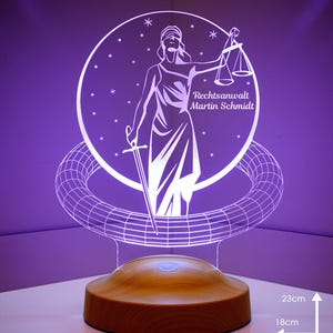 Custom Justice Night Light - Lady Justice Statue Night Light - 3D LED ...