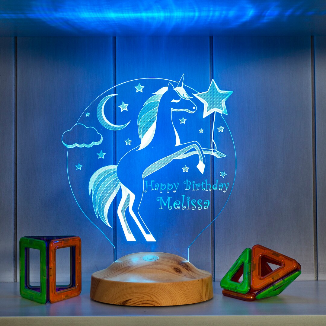 Personalized Unicorn Night Light - Custom Baby Bedside Light - Girls ...