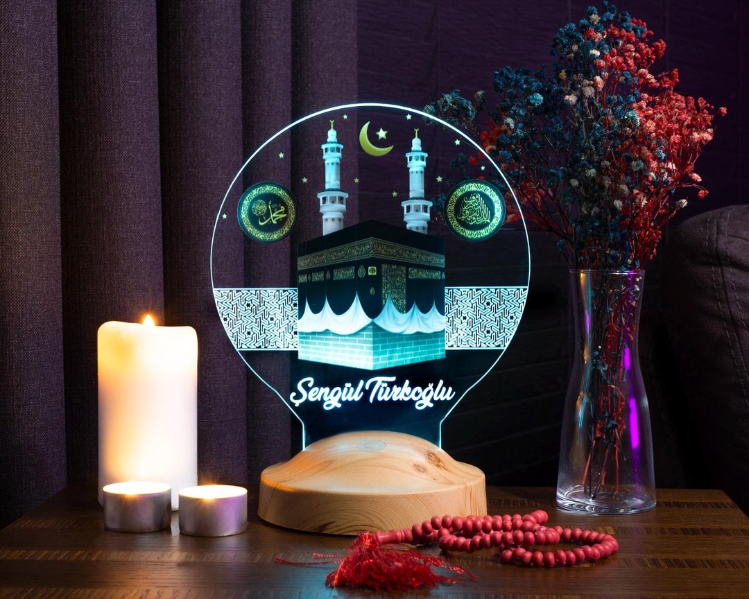 Kaaba Custom Name Night Light - Kaaba Mecca Acrylic Night Light ...
