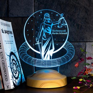 Custom Justice Night Light - Lady Justice Statue Night Light - 3D LED ...