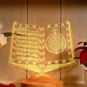 Quran Acrylic Night Light - Islamic Night Light - Custom Name Engraving ...