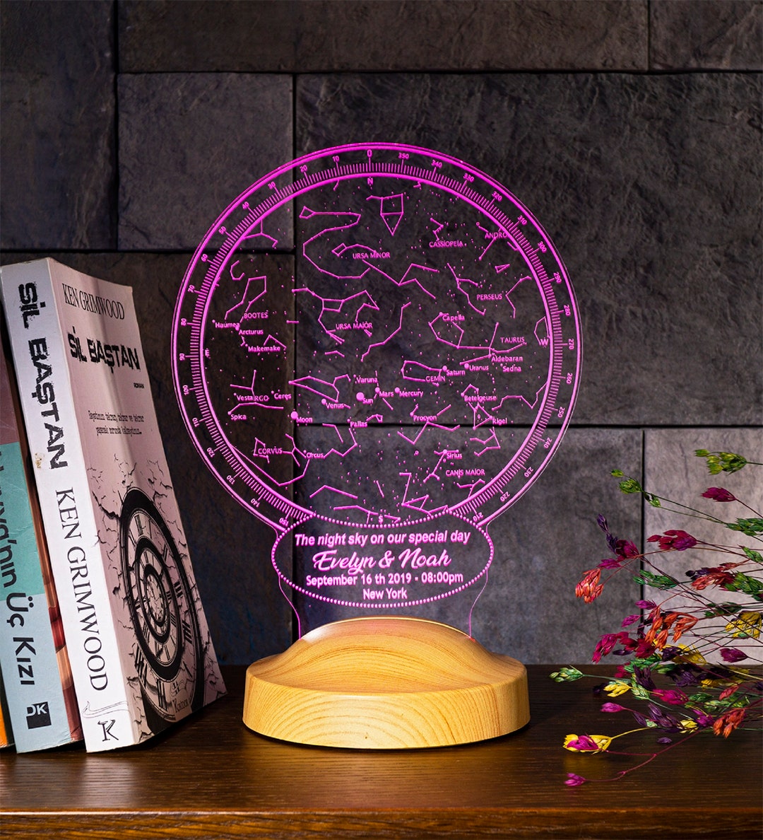 Personalized Star Map Night Light - Custom Night Light - Custom Star ...