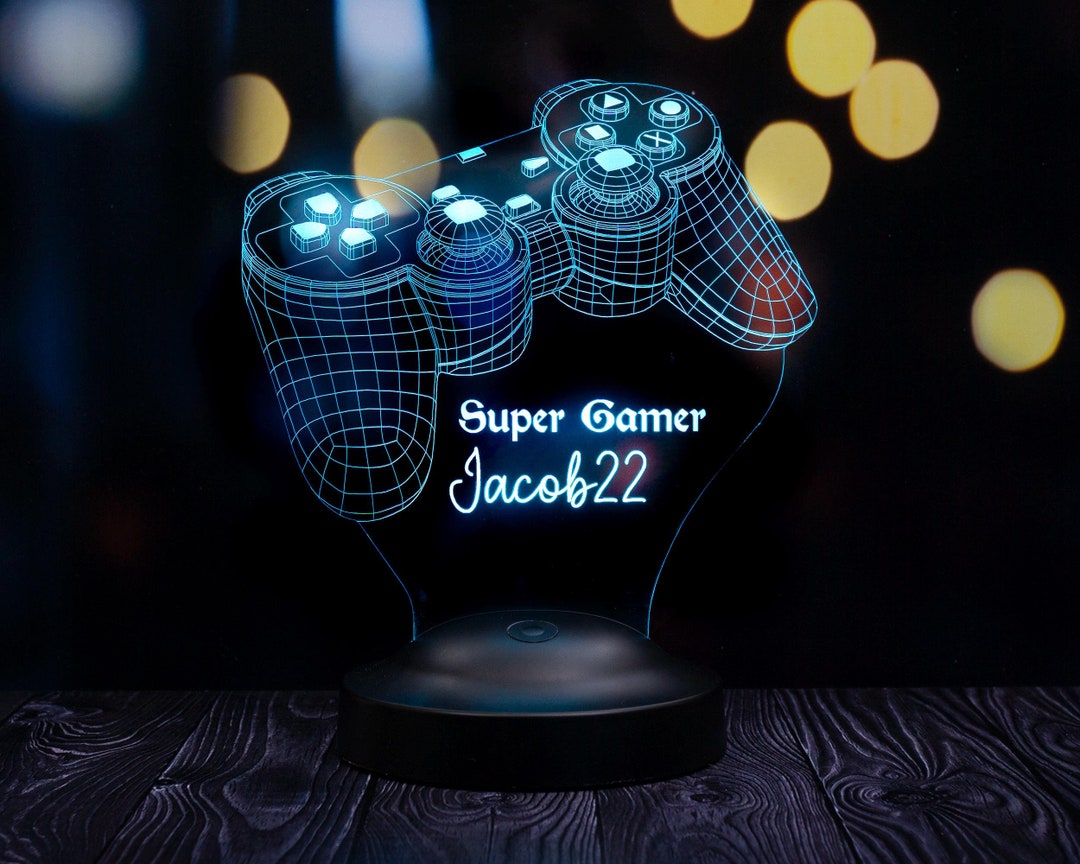 Personalized Joystick Night Light - 3D Acrylic Night Light - LED Night ...