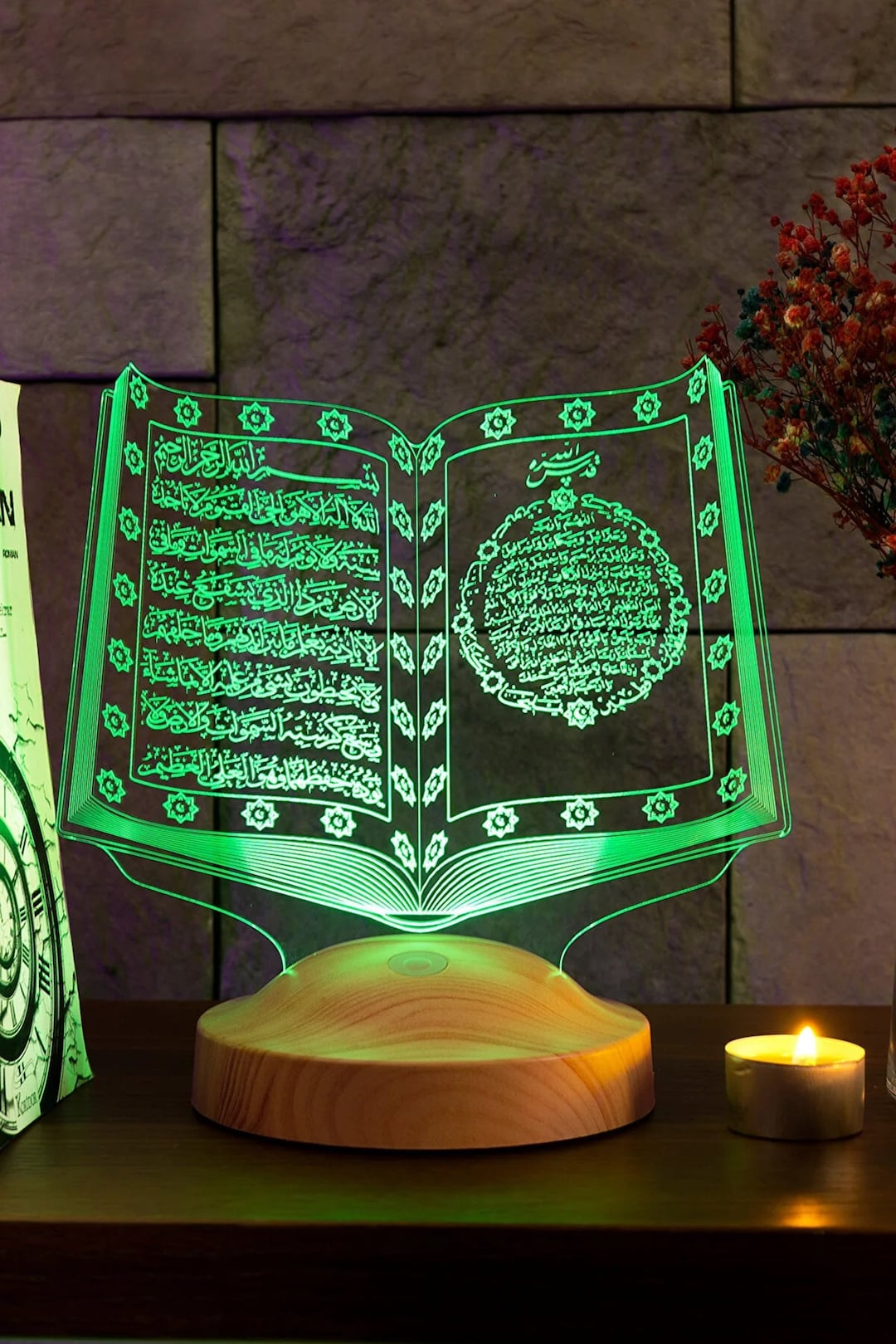 Quran Acrylic Night Light - Islamic Night Light - Custom Name Engraving ...