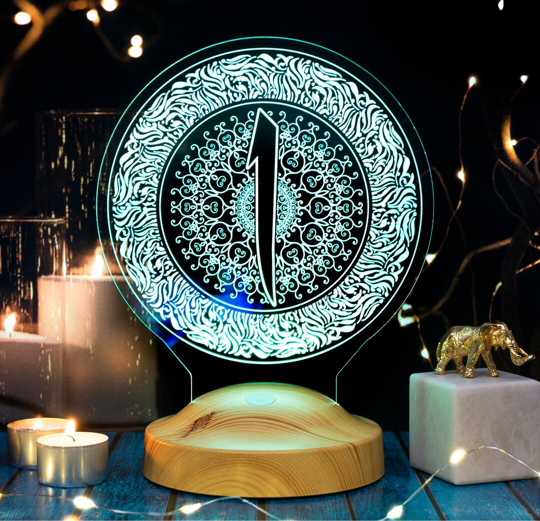 Elif Motif Islamic Night Light - Islamic Calligraphy Night Light - Eid ...
