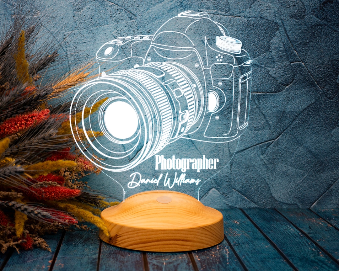 Photo Camera Acrylic LED Lamp - Night Light for Photography Lover ...
