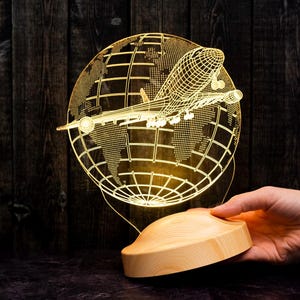 Custom Airplane 3D Night Light - Acrylic Night Light for Airplane ...