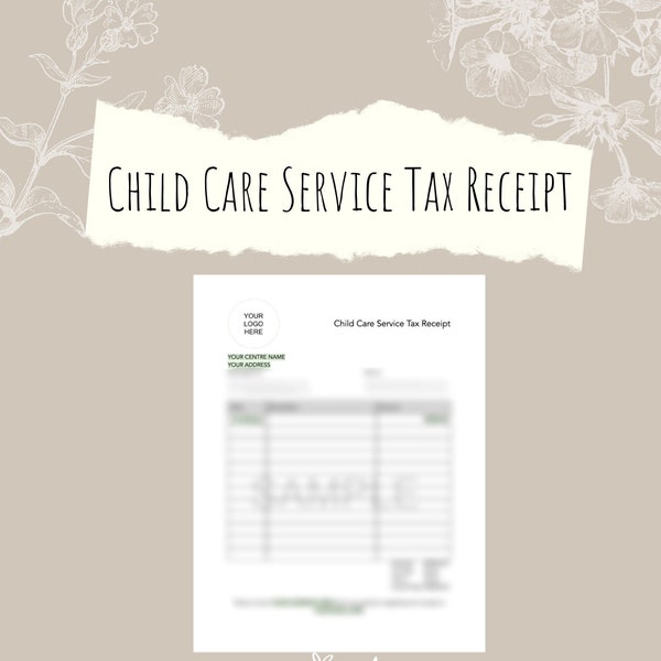 Child Care Receipt Template - Etsy