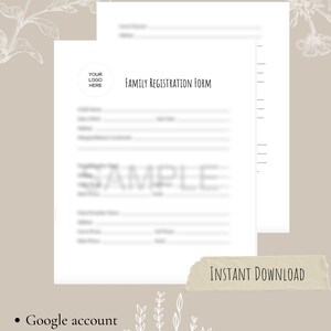 Family Registration Form Template - Aesthetic, Minimalist, Simple ...