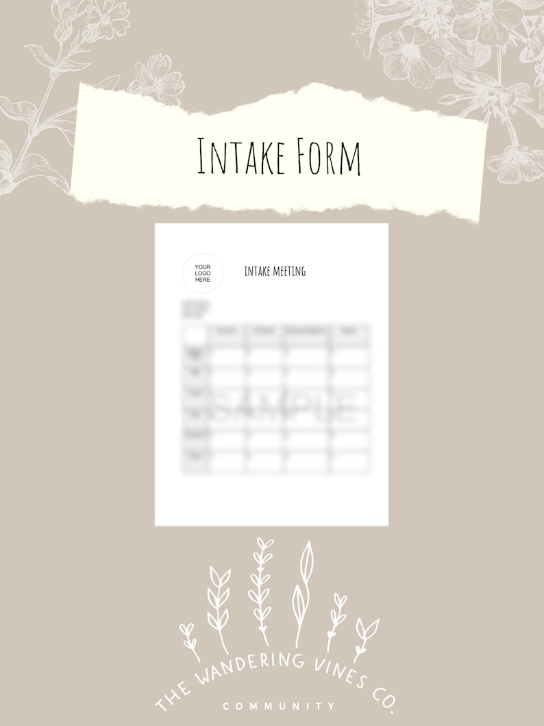 Intake Form Template Aesthetic, Minimalist, Simple, Clean - Etsy Australia