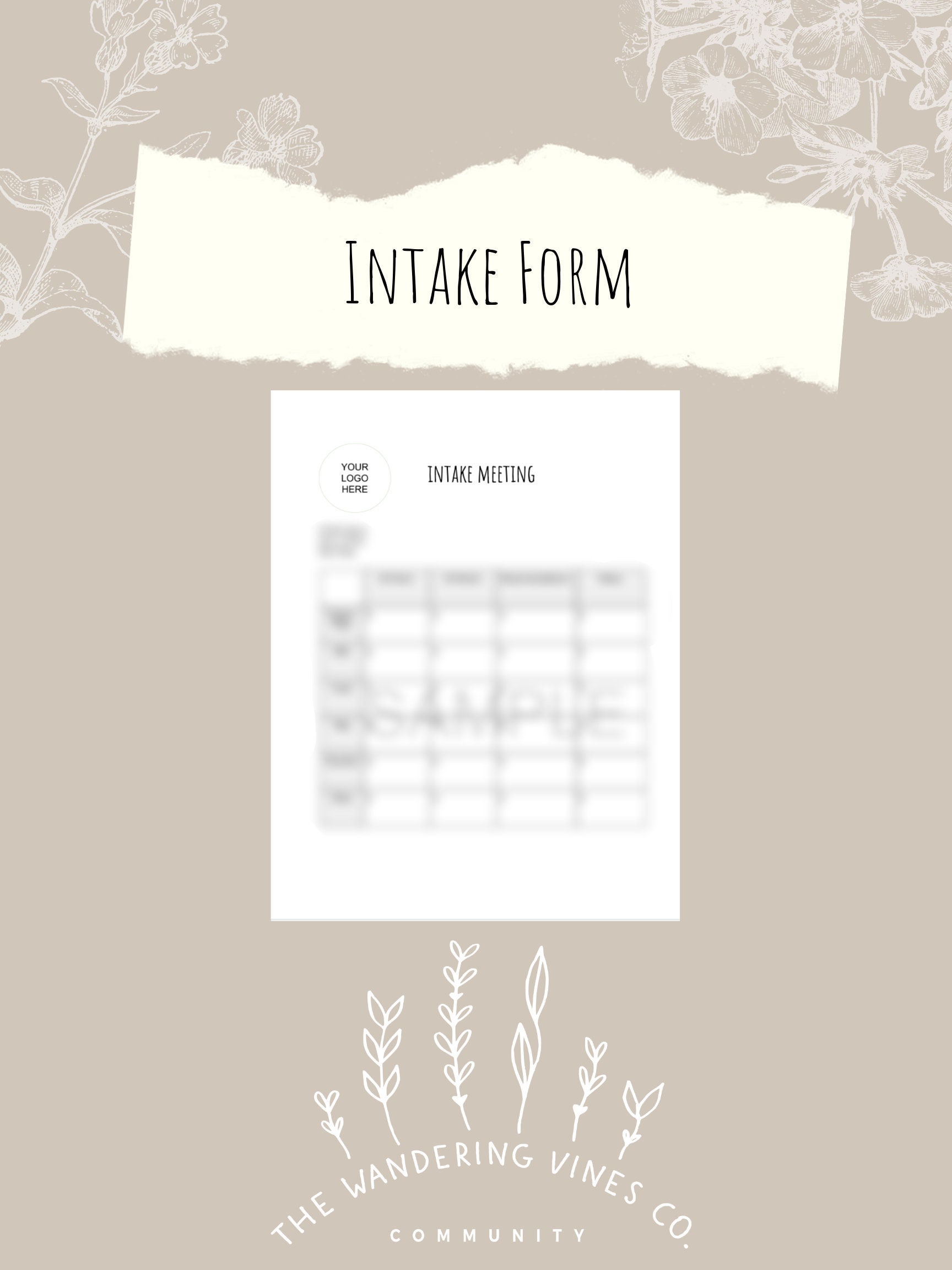 Intake Form Template Aesthetic, Minimalist, Simple, Clean - Etsy Australia
