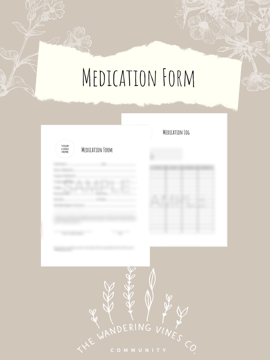 Medication Form Template Aesthetic, Minimalist, Simple, Clean - Etsy
