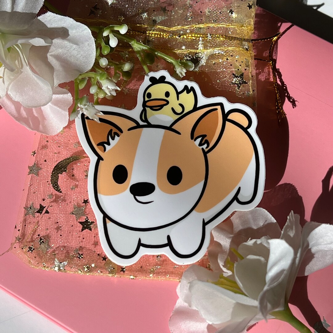 Corgi & Duck 3 Water-resistant Vinyl Sticker Journal Planner Laptop ...