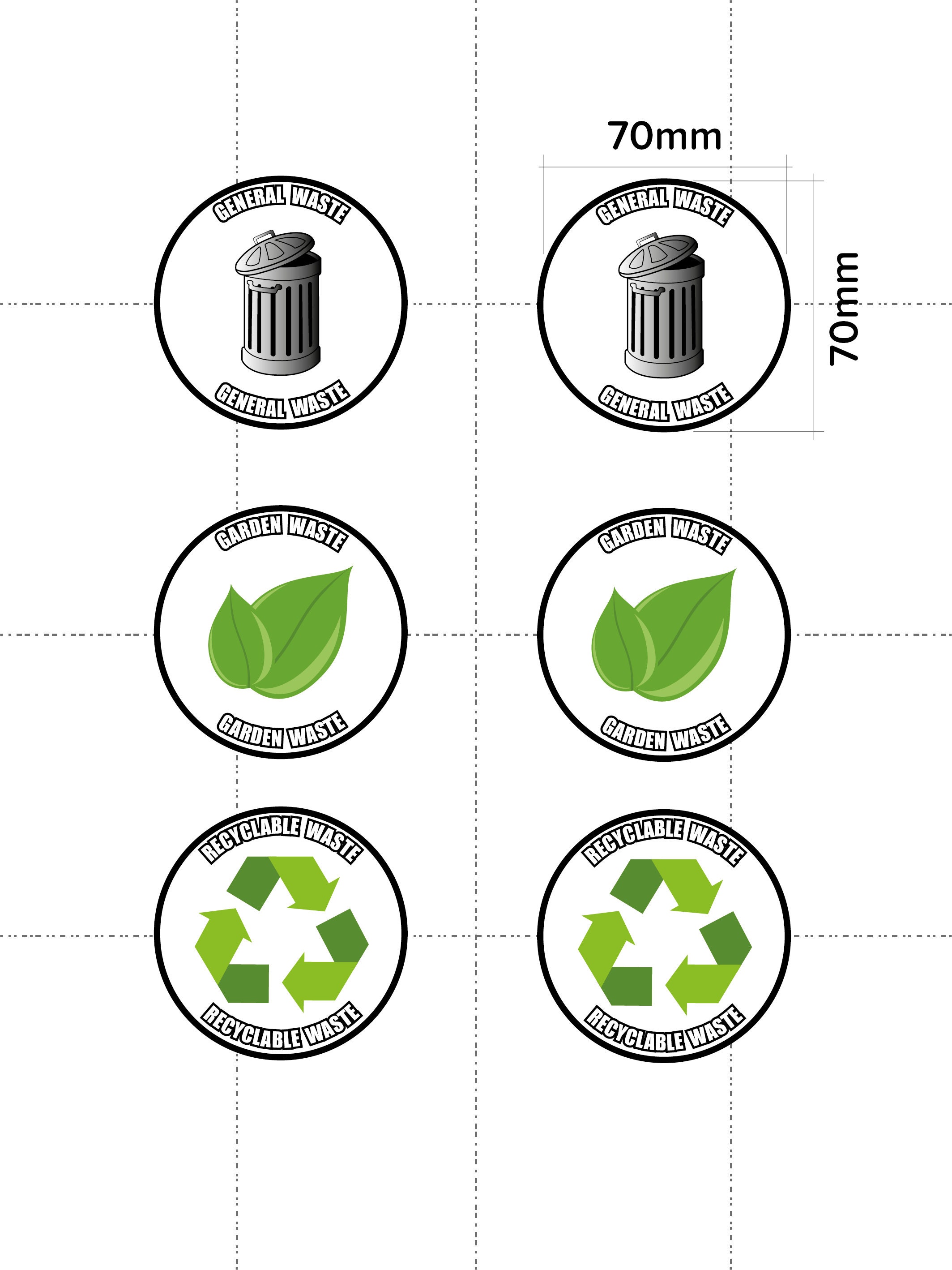 Simple Bin Waste Types - Wheelie Bin Waste Type Stickers - Etsy UK