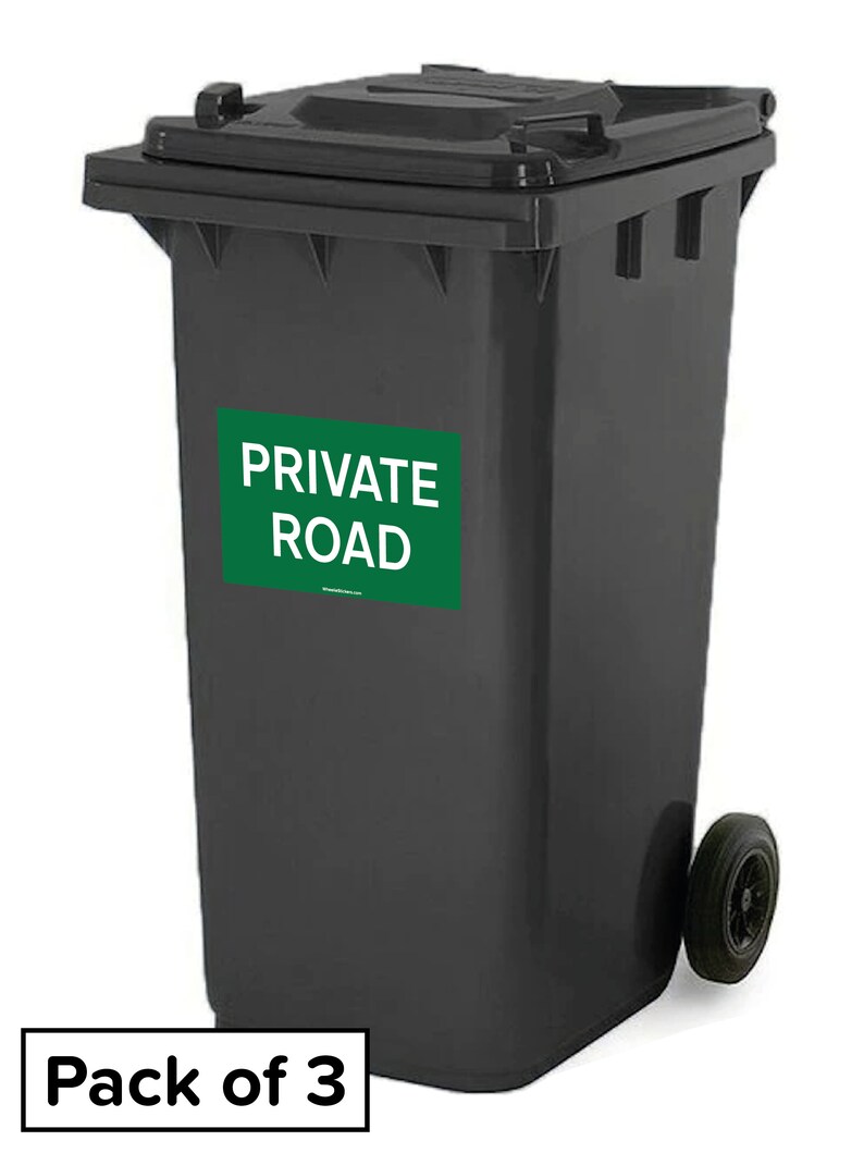 Private Road Wheelie Bin Sticker Sign | Etsy