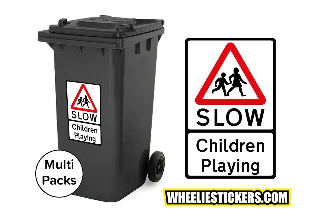 SLOW Children Playing Warning Sticker Sign - Etsy
