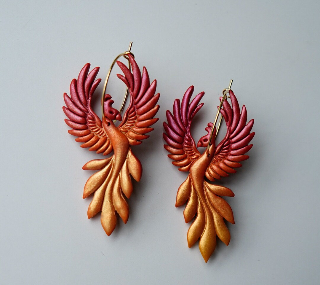 Phoenix Earrings | Hypoallergenic 18k Gold-plated | Lightweight ...