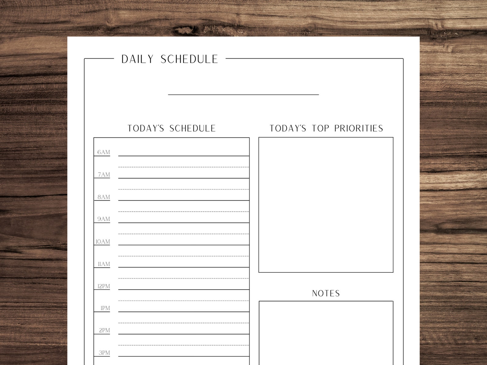 Printable PDF Minimalist Daily Schedule - Etsy