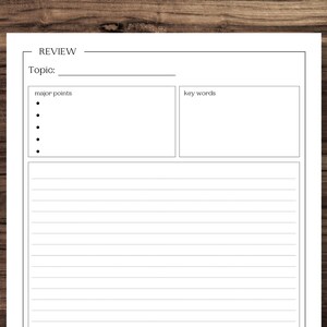 Printable Minimalist University Lecture Summary Template PDF Download ...