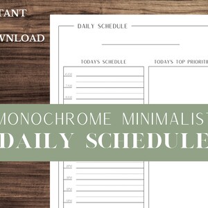 Printable PDF Minimalist Daily Schedule - Etsy