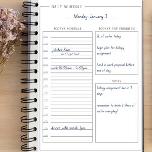Printable PDF Minimalist Daily Schedule - Etsy