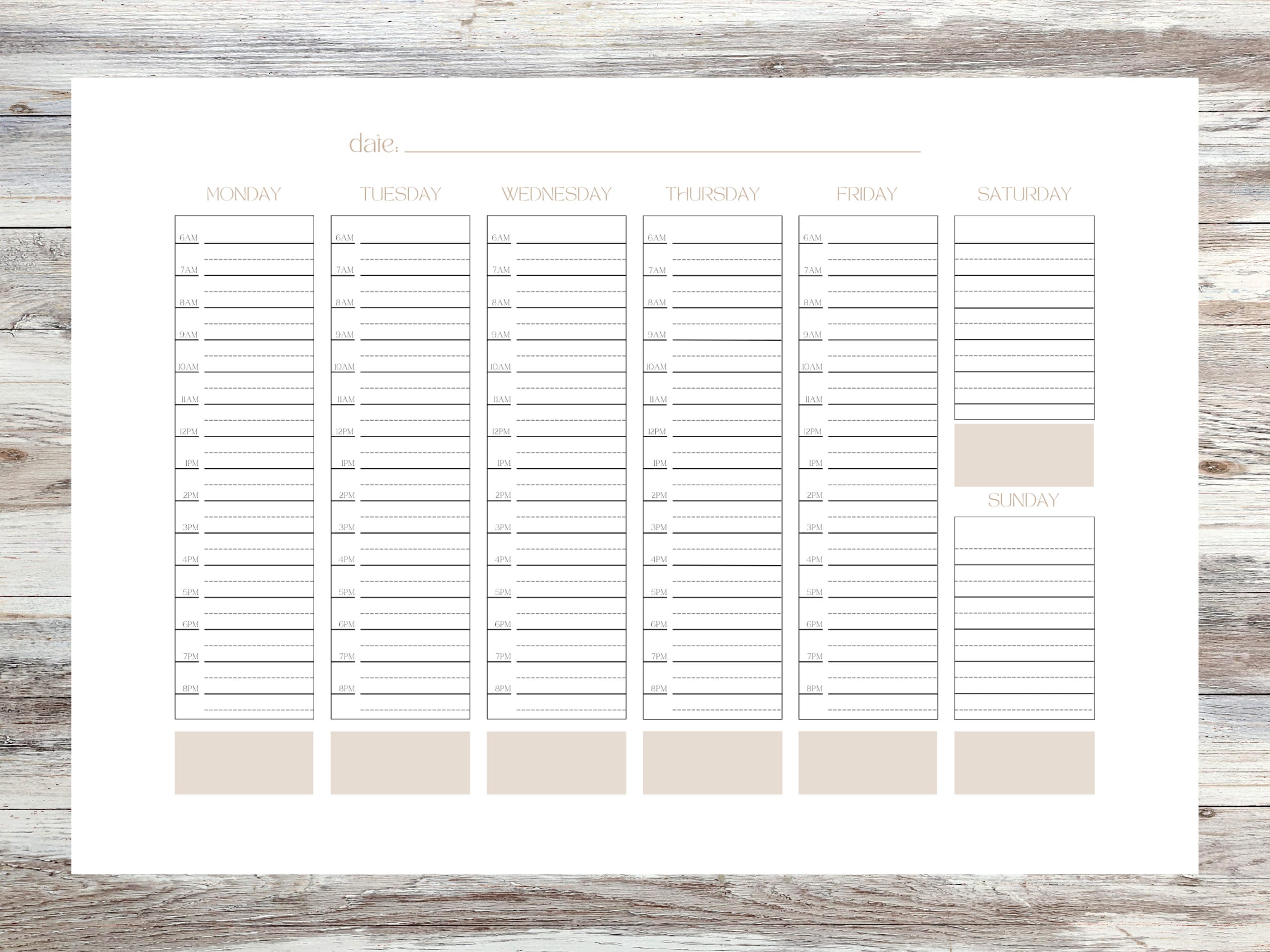 Landscape Vertical Weekly Planner PDF Digital Download - Etsy