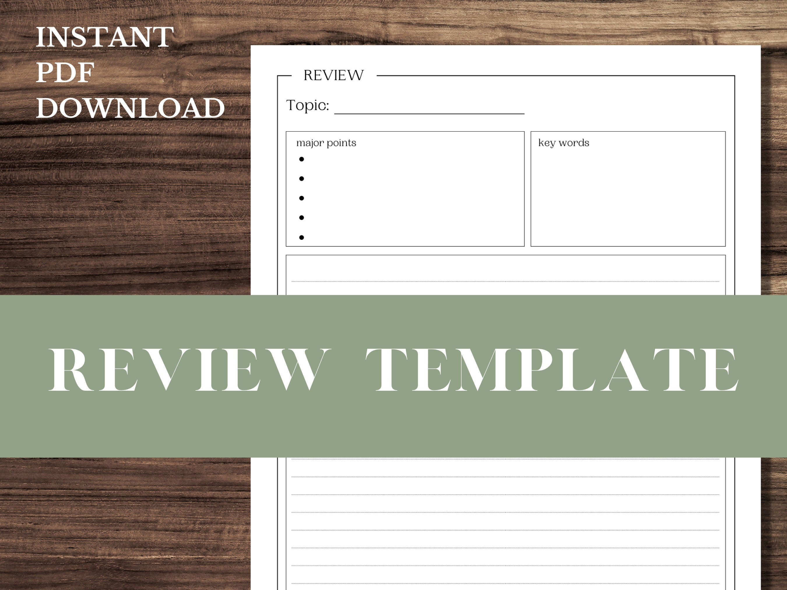 Printable Minimalist University Lecture Summary Template PDF Download ...