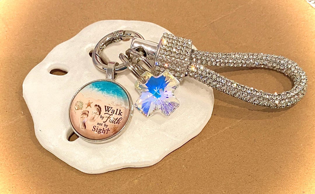 Swarovski Elements Crystal Cross Inspiration Keychain - Etsy