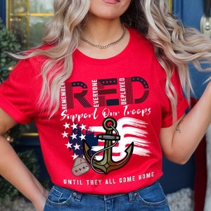 RED Friday Navy Anchor Shirt, RED Friday Military Shirt, Remember ...